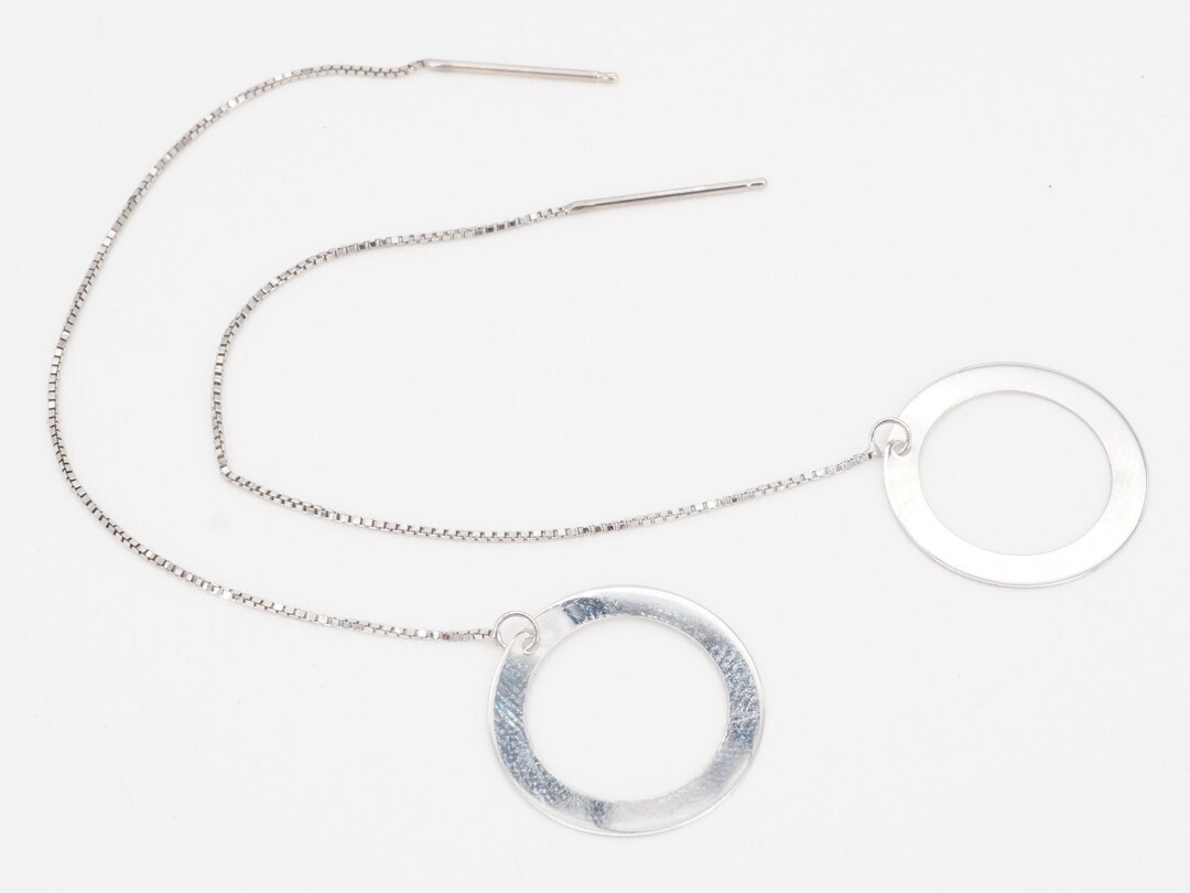 Vintage 14k White Gold Threader Earrings Ww - Etsy