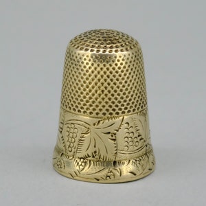 Antique Victorian 10k Gold Engraved Thimble ar Size 8 - Etsy