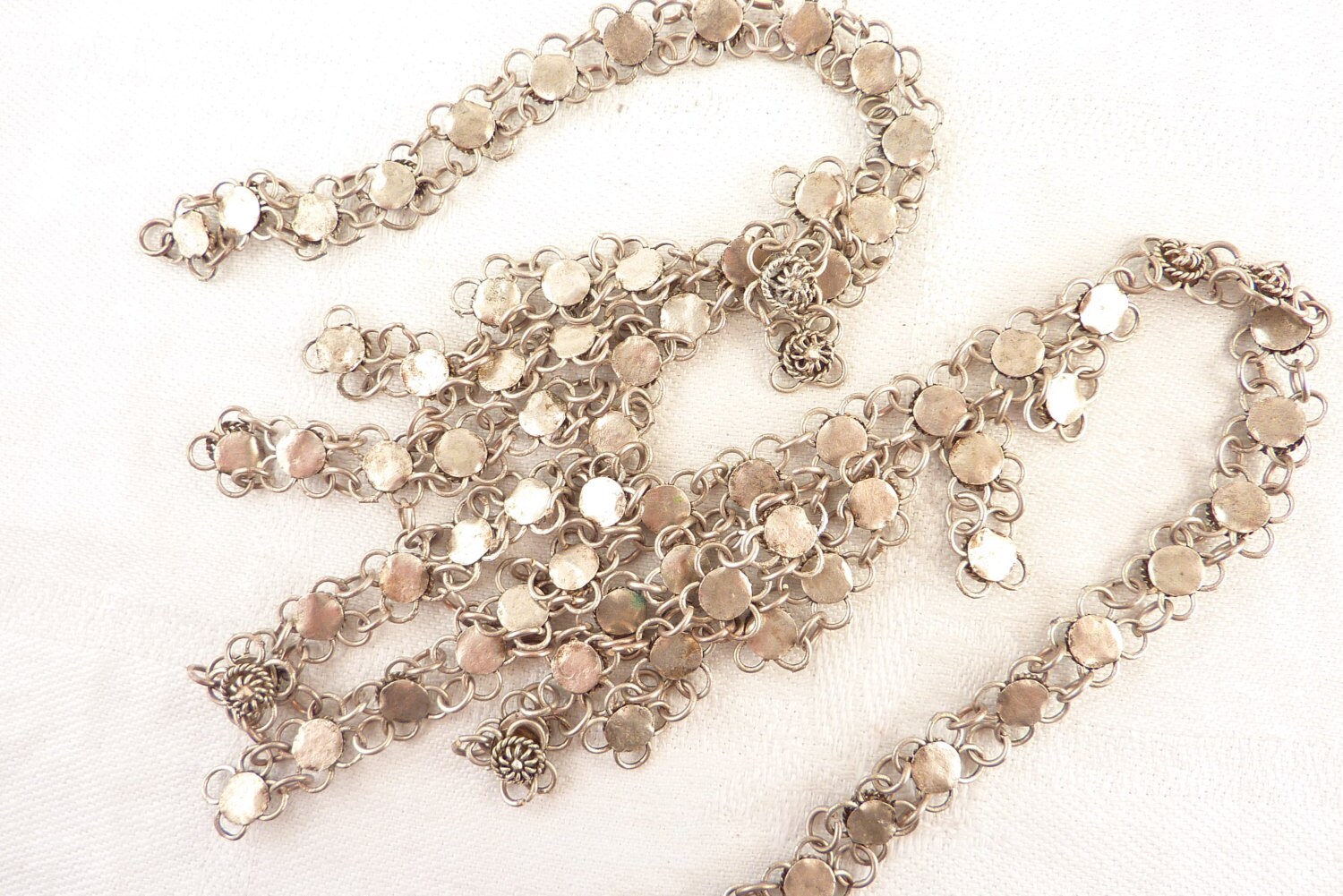 Vintage Silver Tone Dangling Link Necklace AS IS for Repair | Etsy