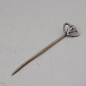 Antique Victorian Sterling Silver Double Heart Stick Pin - Etsy
