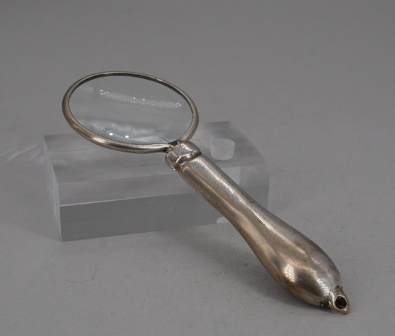 Antique Victorian Silver Plated Magnifying Glass Pend… - Gem
