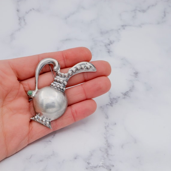 Antique Mexican sterling silver fancy pitcher with tu… - Gem