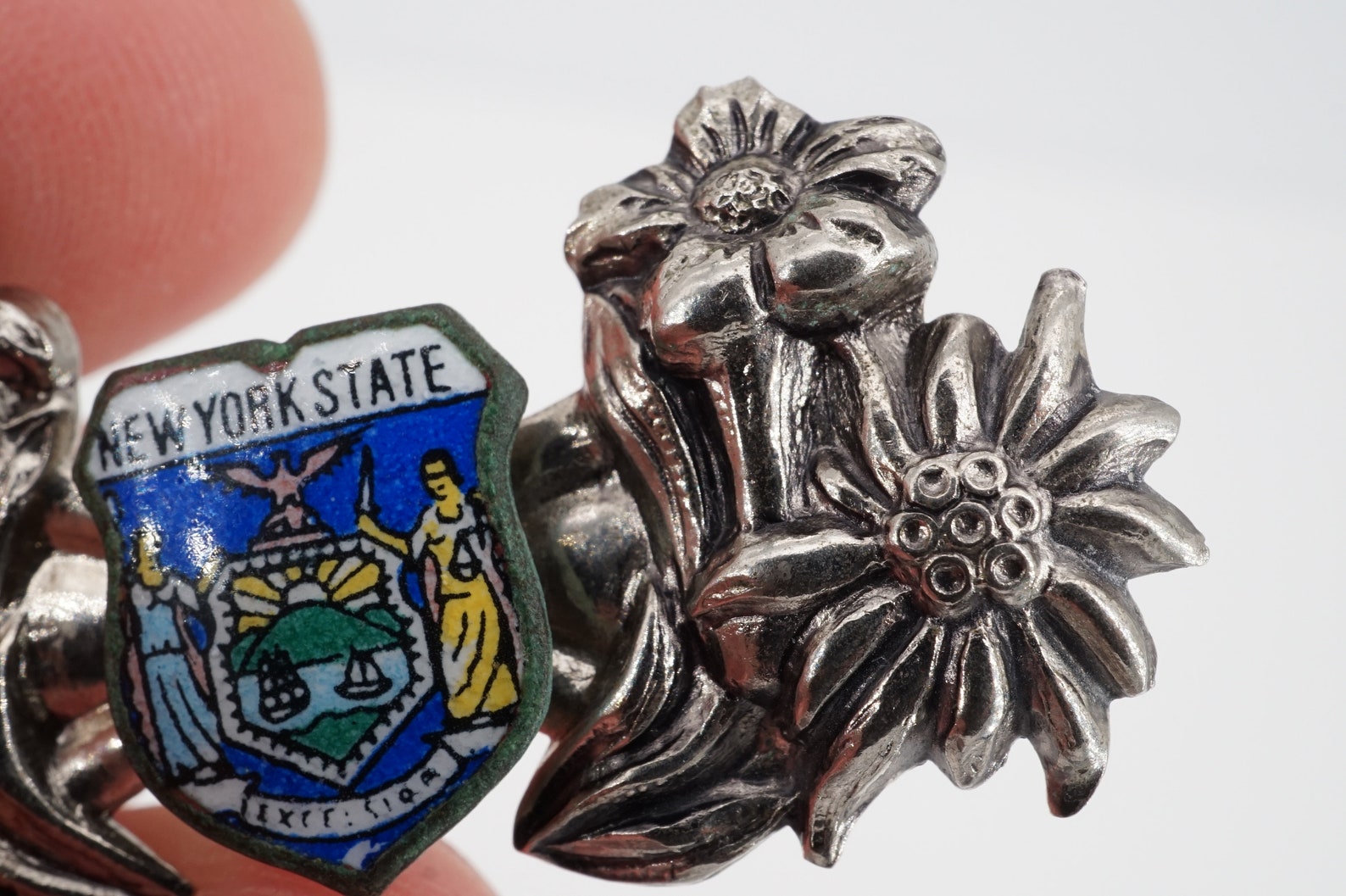 Antique Enamel New York State Flag Symbols Shield Silver Tone | Etsy