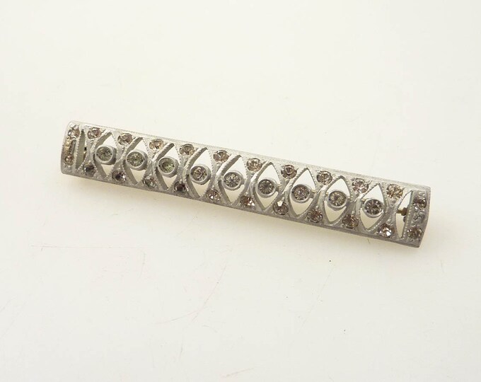 Antique Art Deco Crystal Rhinestone Rectangle Pin - Etsy