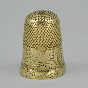 Antique Victorian 10k Gold Engraved Thimble ar Size 8 - Etsy