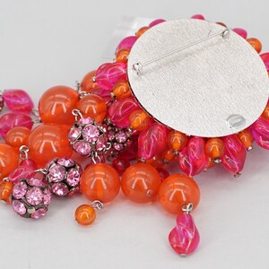 Rare Massive Vintage Hot Pink and Orange Lucite Bead Rhinestone ...