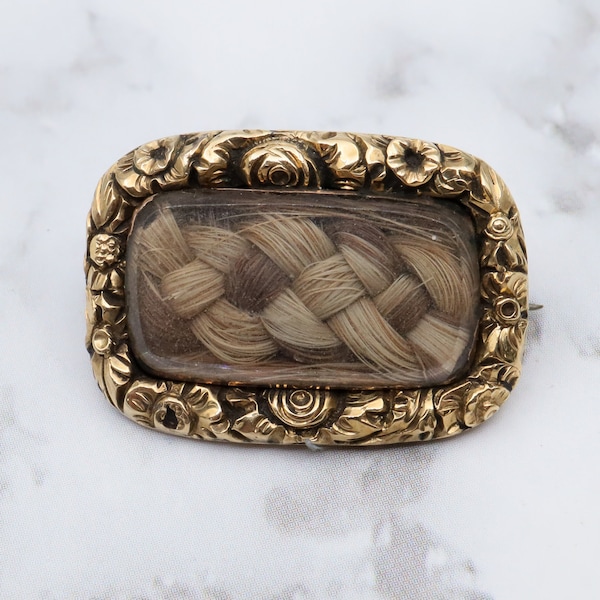 Antique Victorian Hair Brooch - Etsy