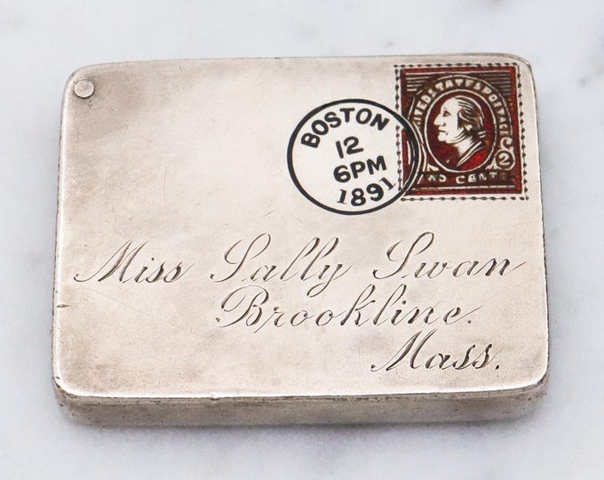 Rare 1891 Gorham Sterling Silver Enameled Envelope Form Stamp Box - Etsy