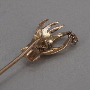 Antique 10K Gold Rough Cut Diamond Hand Holding Stickpin WW - Etsy