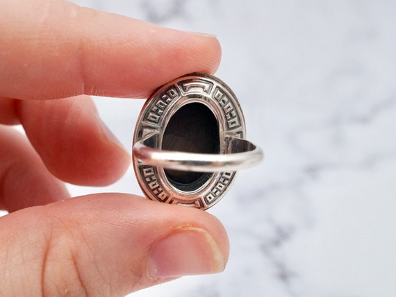 Antique Deco Uncas sterling, marcasite, & hematite ri… - Gem