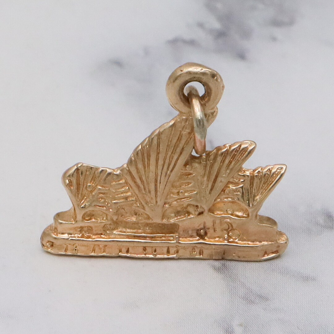 Vintage 10k Gold Sydney Opera House Double Sided Pendant Ww - Etsy