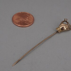 Antique 10K Gold Rough Cut Diamond Hand Holding Stickpin WW - Etsy
