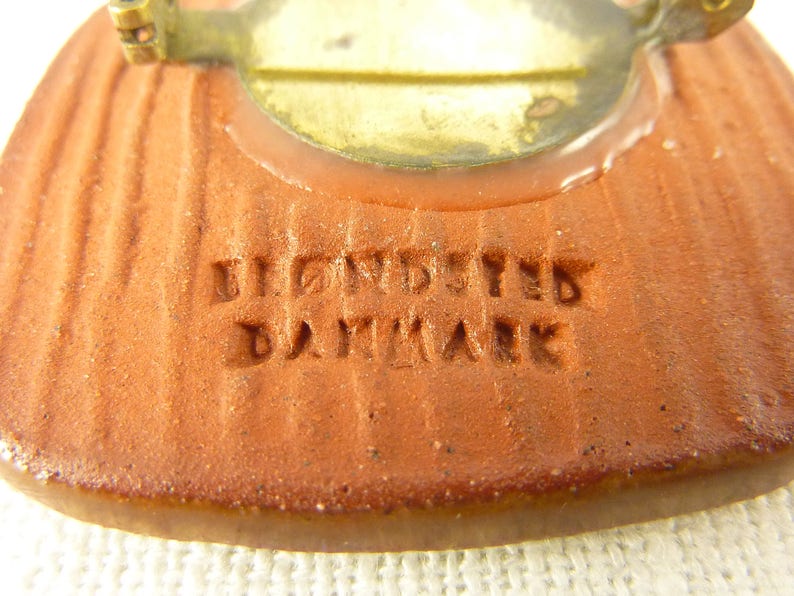 Vintage Brondsted Denmark Ceramic Glazed Terra Cotta Brooch | Etsy