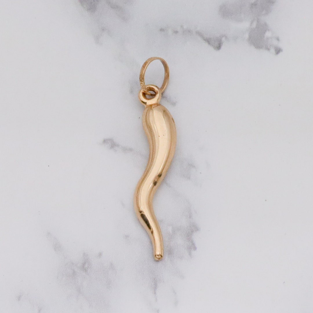 Vintage 10k Gold Cornicello Horn Italian Good Luck Charm Pendant - Etsy