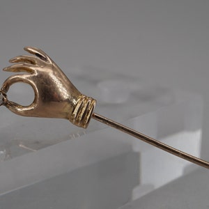 Antique 10K Gold Rough Cut Diamond Hand Holding Stickpin WW - Etsy