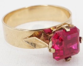 Simulated Ruby Ring | Etsy