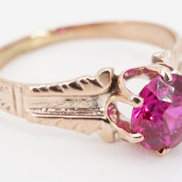 Simulated Ruby Ring - Etsy