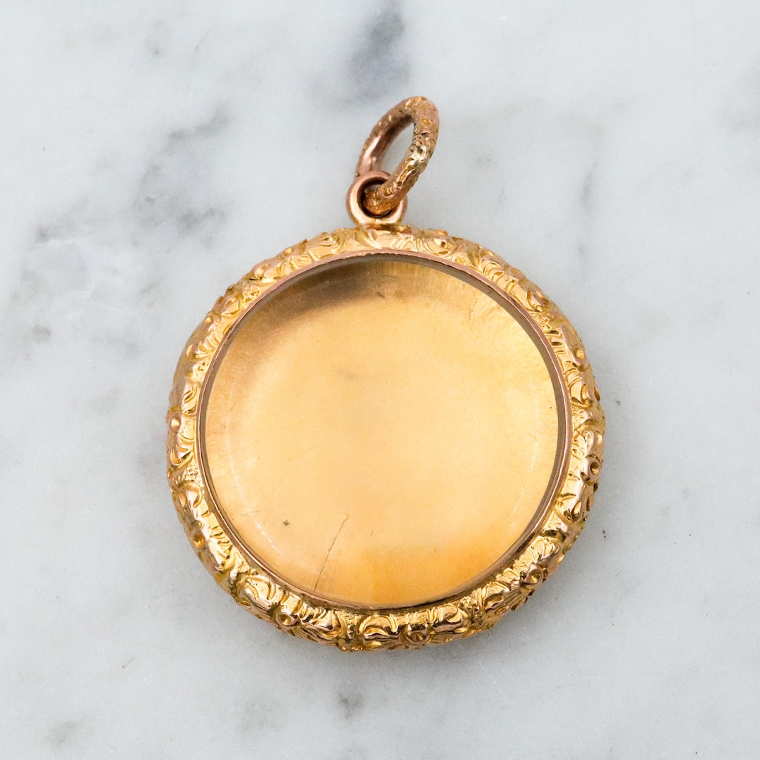 Antique Victorian 9k Gold Repousse Shadow Box Locket Pendant - Etsy