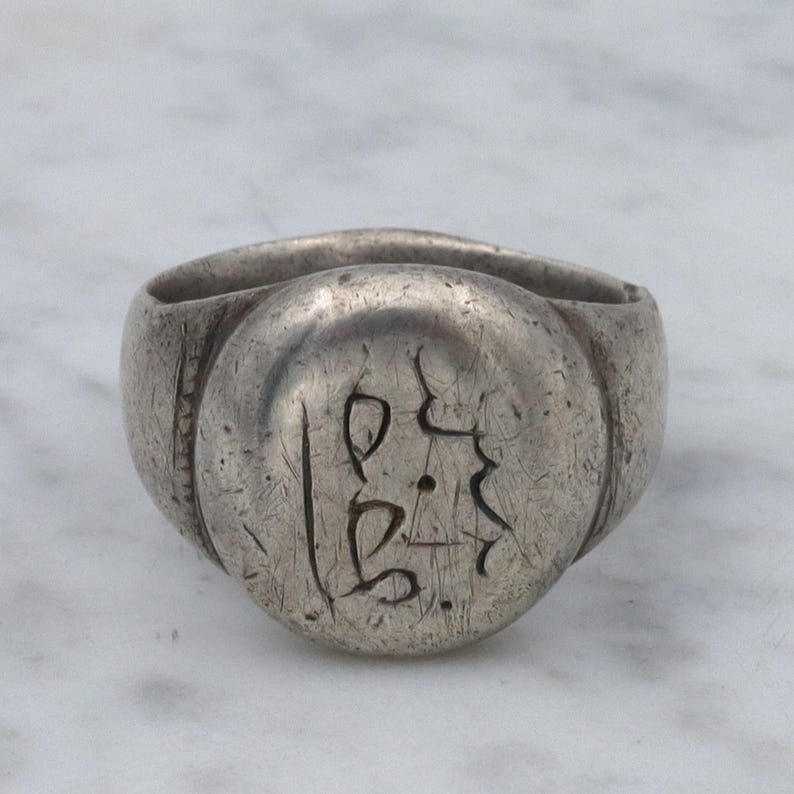 Ancient Middle Eastern Silver Signet Ring, Sz 9 - Etsy