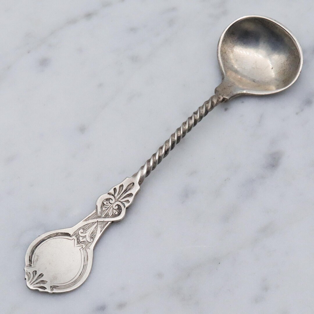 Antique Victorian Sterling Silver Engraved Master Salt Spoon "silver ...