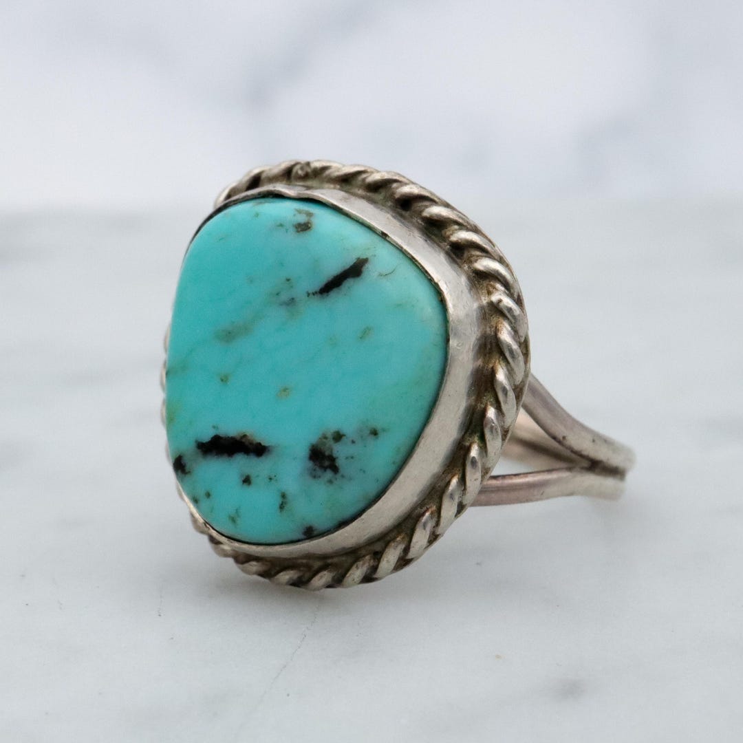 Vintage Navajo Sterling Turquoise Ring, Size 6.5 - Etsy