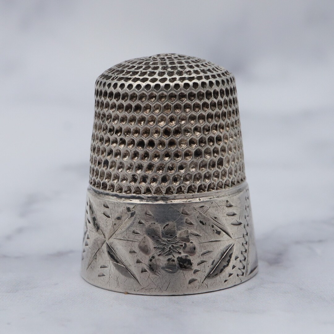 Antique Aesthetic Period Bright Cut Sterling Simon Brothers Thimble ...