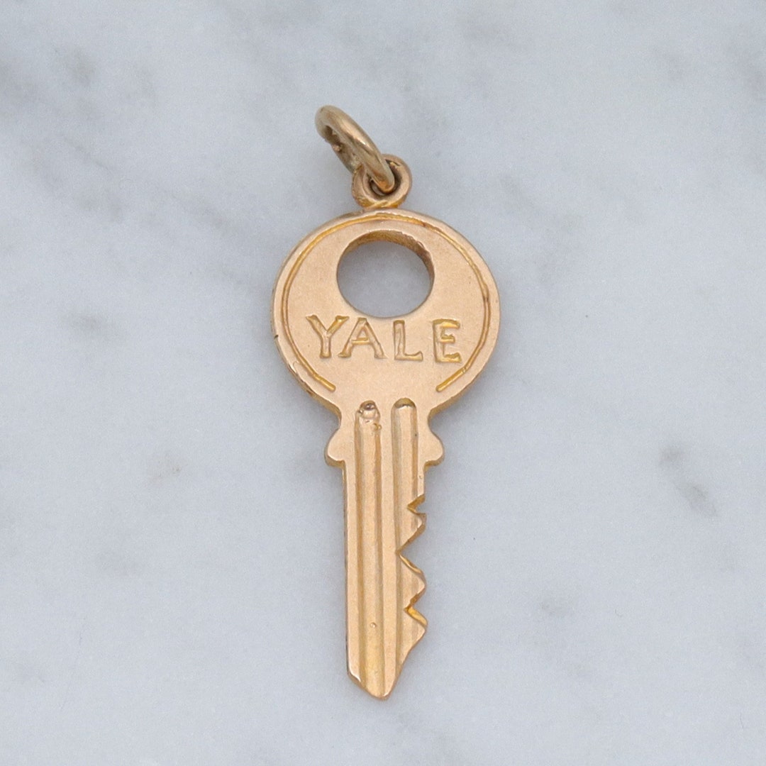 Vintage English 9k Gold Yale House Key Charm - Etsy