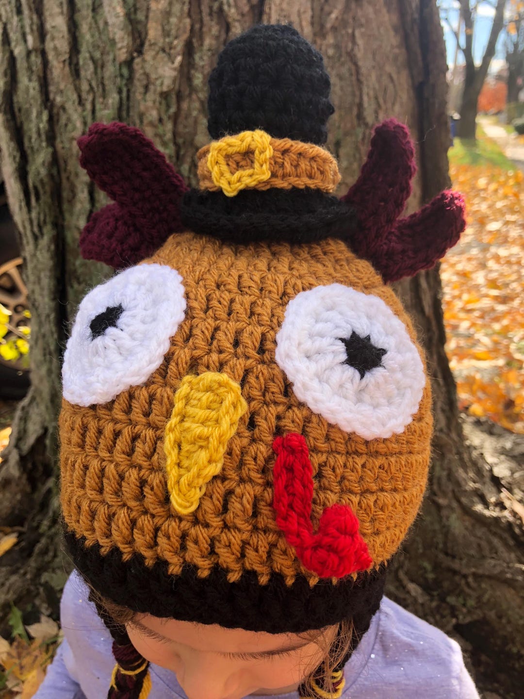 Crocheted Pilgrim Turkey Hat | Thanksgiving Hat | Turkey Hat | Turkey ...