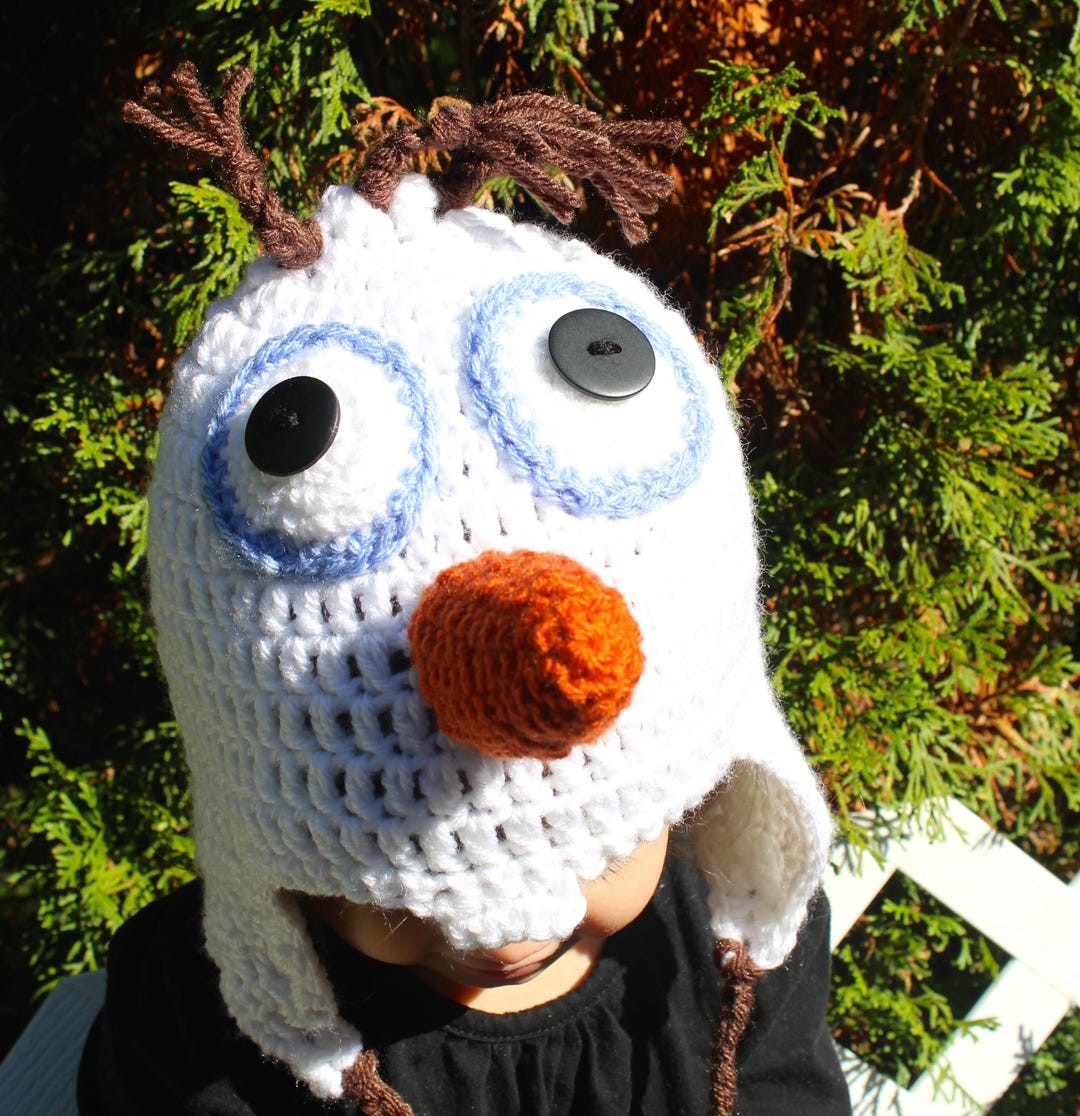 Crocheted Olaf Hat | Olaf Hat | Olaf Costume | Frozen Hat | Elsa | Anna ...