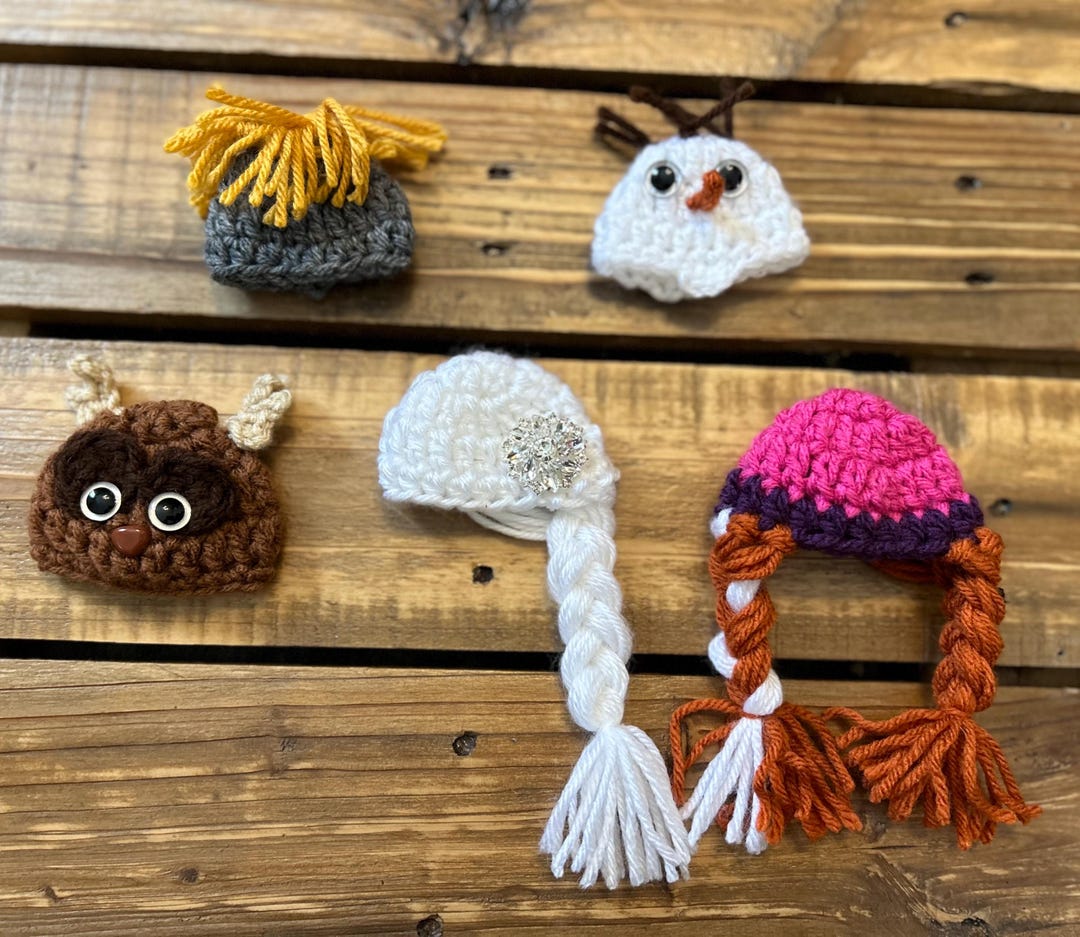 Crocheted Frozen Mini Elf | Elsa Elf Hat | Anna Elf Hat | Olaf Elf Hat ...