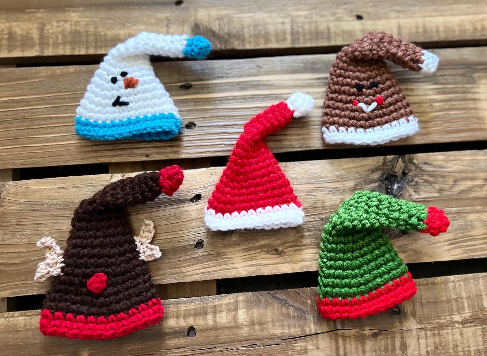 Crocheted Mini Christmas Elf Hat Accessories | Christmas Doll Clothes ...