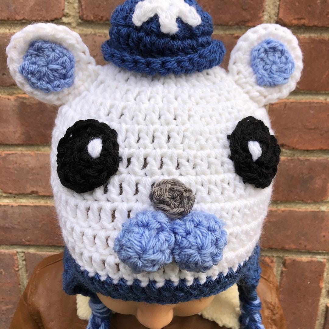 Polar Bear Captain Hat | Crochet Animal Beanie, Ocean Explorer Costume ...