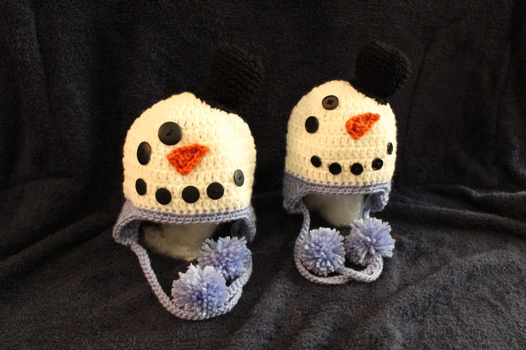 Crocheted Frosty the Snowman Hat | Snowman Hat | Crocheted Snowman Hat ...