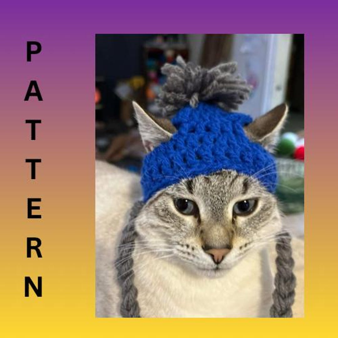 Crocheted Cat Hat Pattern | Beginner-friendly (PDF Pattern) - Etsy