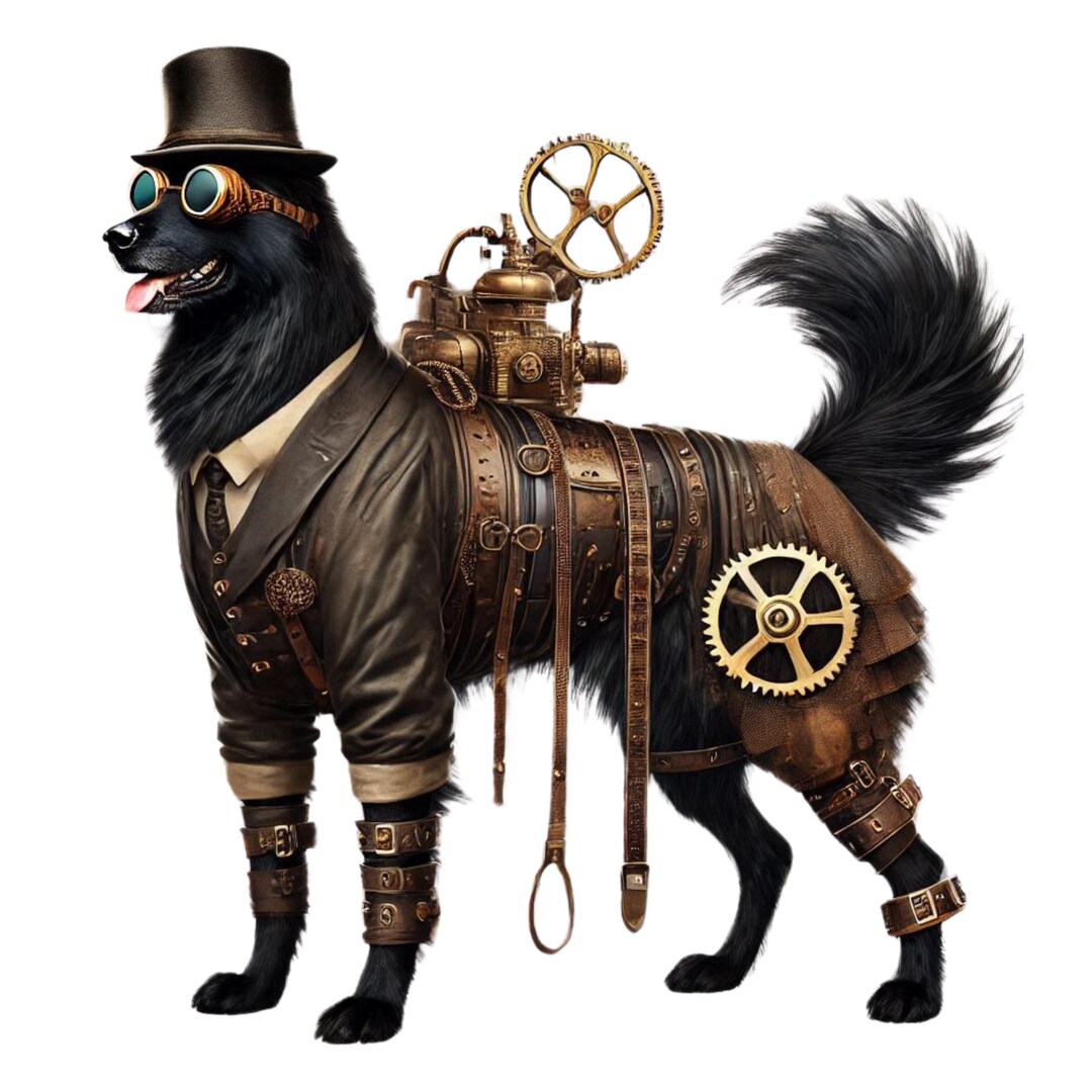 Steampunk Dog 5 Piece Clipart Bundle, Steampunk Dog PNGS, Steampunk ...