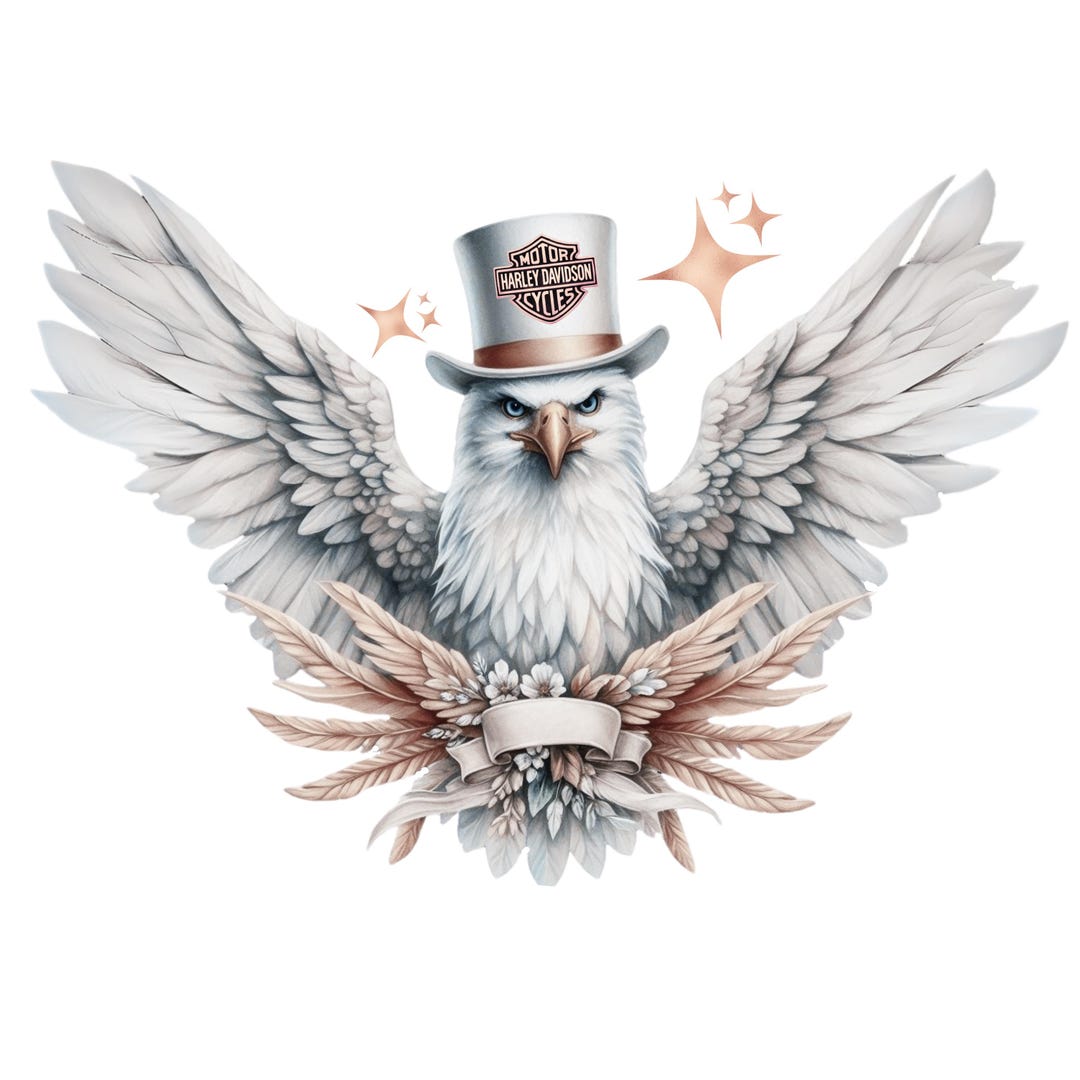 Harley Davidson Inspired Angel Eagle, RIP Clipart, Motorcycle Clipart ...