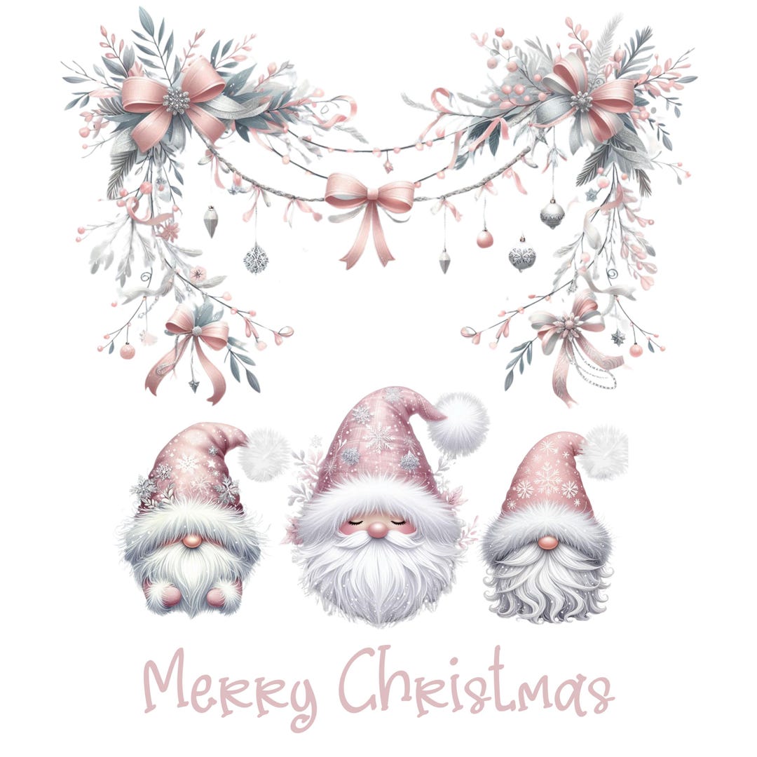 Merry Christmas Gnomes Digital Image and Clipart, Gnome Clipart ...
