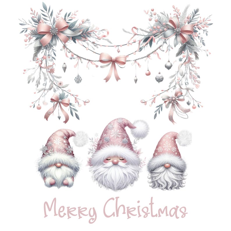 Merry Christmas Gnomes Digital Image and Clipart, Gnome Clipart ...