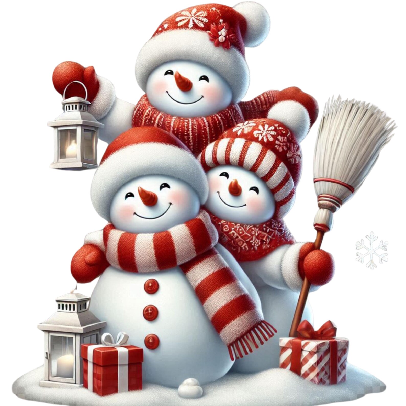 The Snowmen 4 Piece Clipart PNG Bundle, Snowmen Clipart, Christmas ...