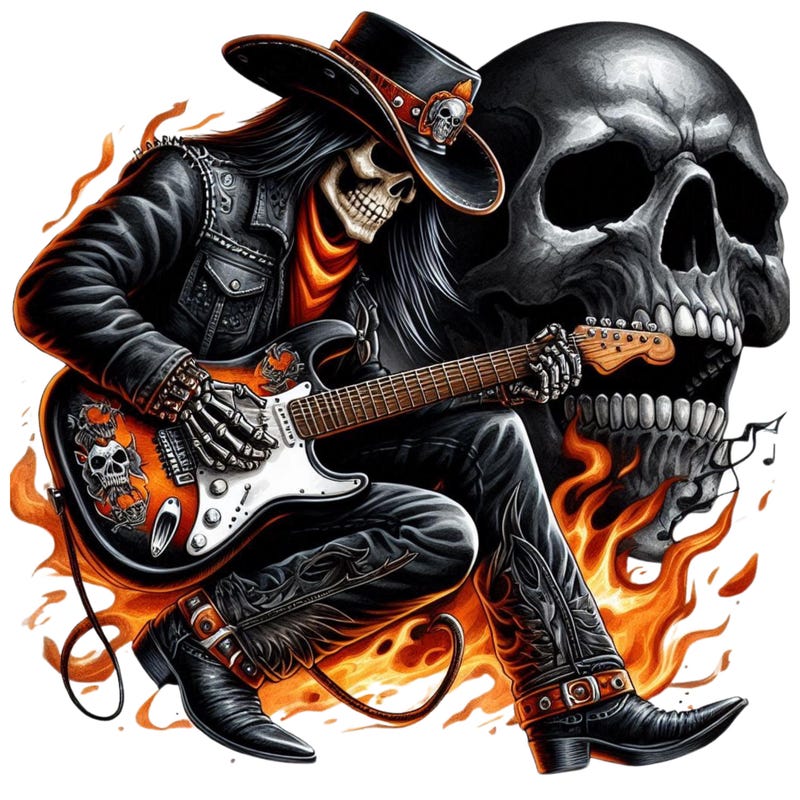 Skeleton With Guitar - Etsy