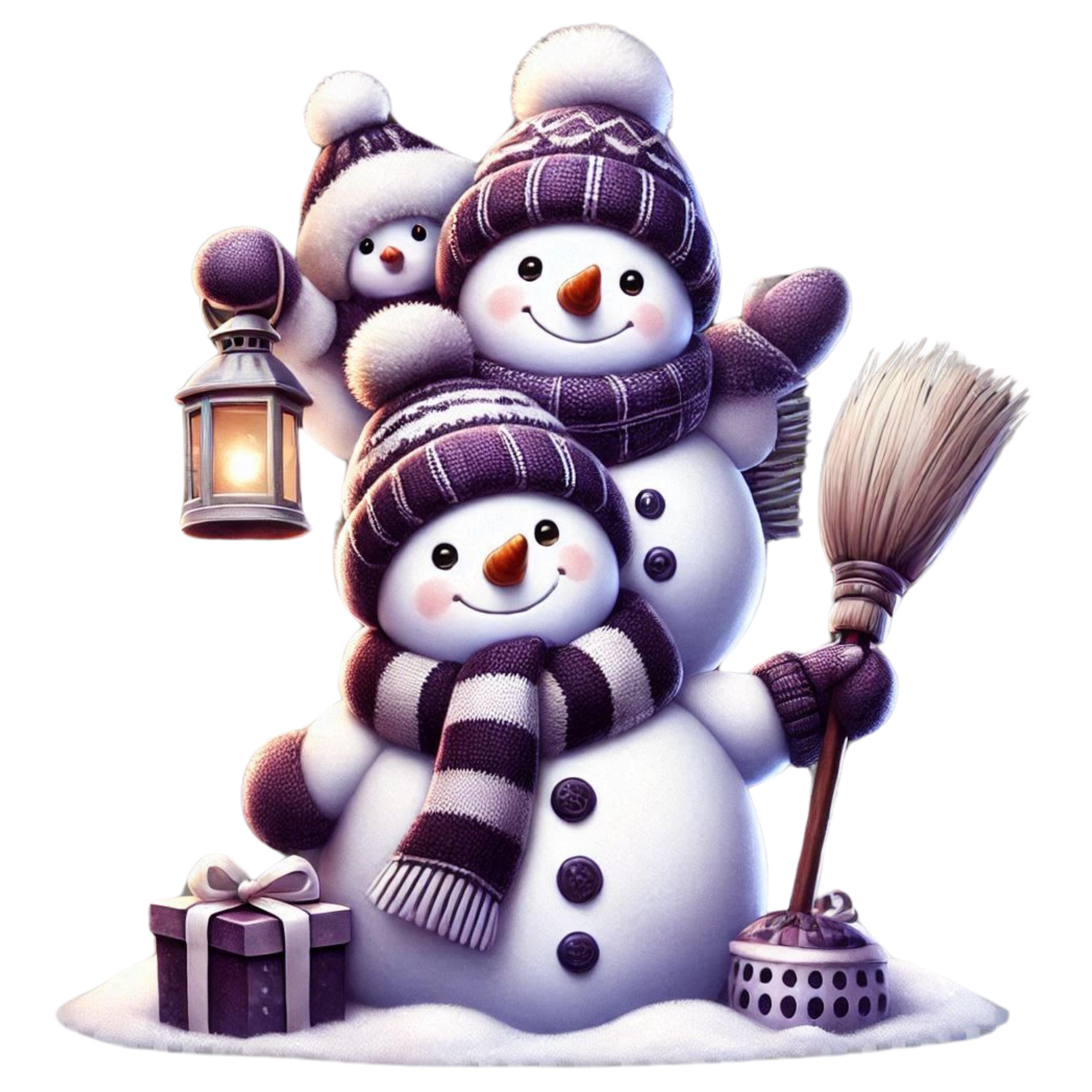 The Snowmen 4 Piece Clipart PNG Bundle, Snowmen Clipart, Christmas ...
