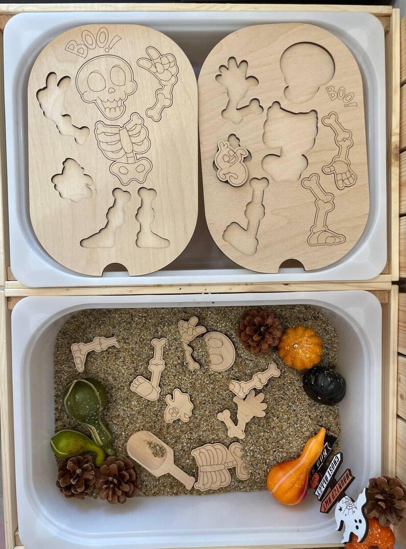 Flisat Insert for Trofast Bins Halloween Skeleton Puzzle for Sensory ...