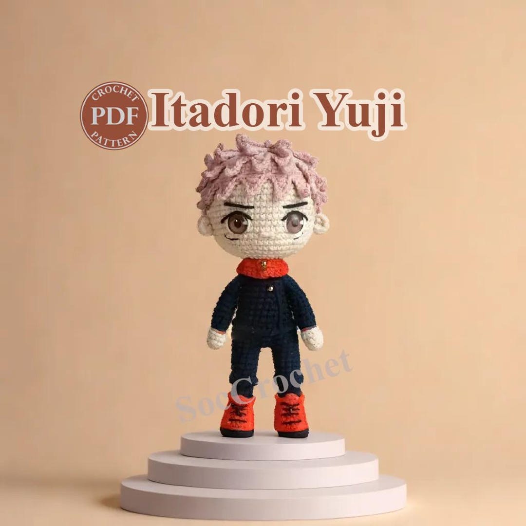 Crochet Itadori Yuji Pattern, Itadori Yuji Amigurumi, Itadori Yuji ...