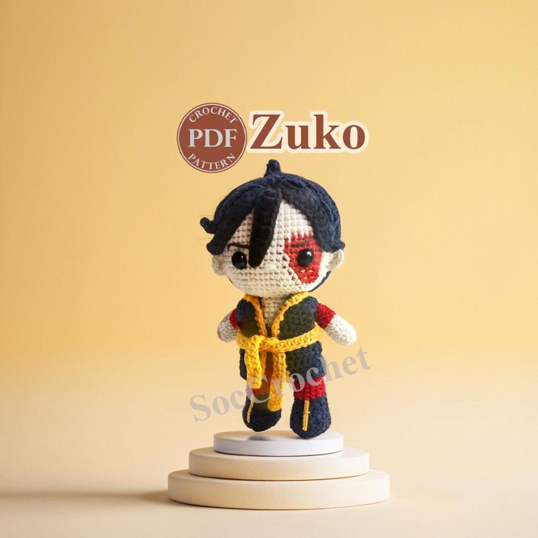 Crochet Zuko Pattern, Zuko Amigurumi, Zuko Crochet Doll, Toy Manga ...
