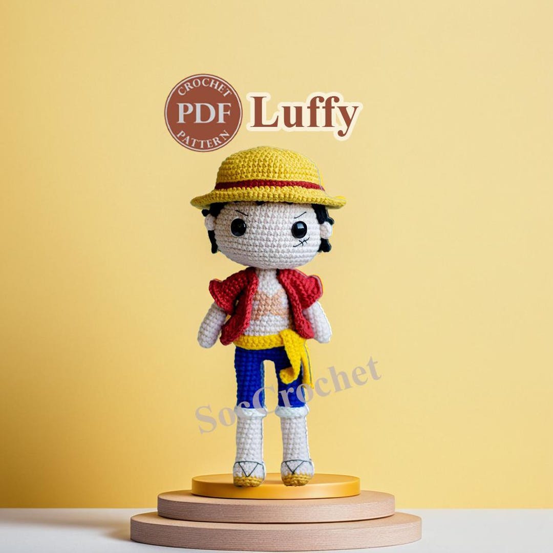 Crochet Luffy Pattern, Luffy Amigurumi, Luffy Crochet Doll, Toy Manga ...