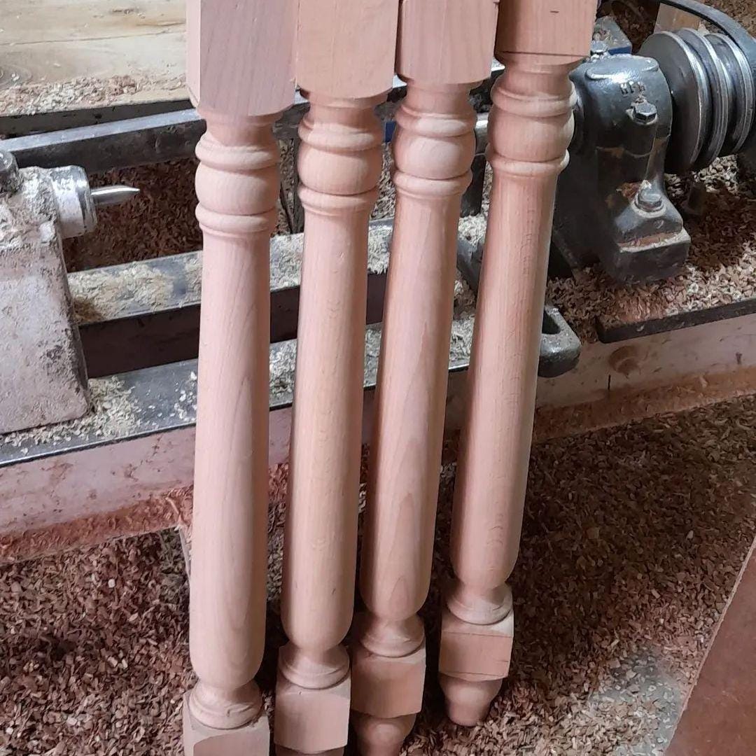 Handmade Linden Wood Turned Table Legs - Classic Design (set of 4) - Etsy