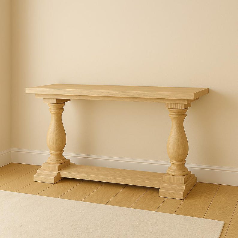 Wooden Console, Wooden Console Table, Wooden Console Table With Turned ...