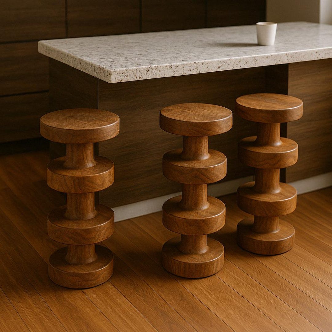 Turned Wood Stool, Wooden Stool, Bar Stool, Bar Stool, Bar Chair ...
