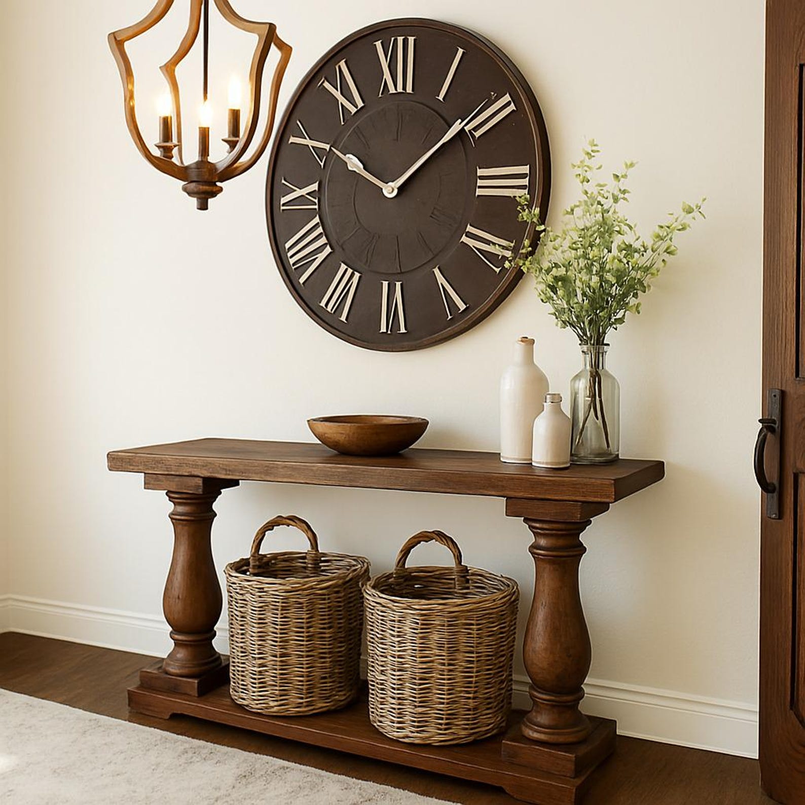 Wooden Console, Wooden Console Table, Wooden Console Table With Turned ...