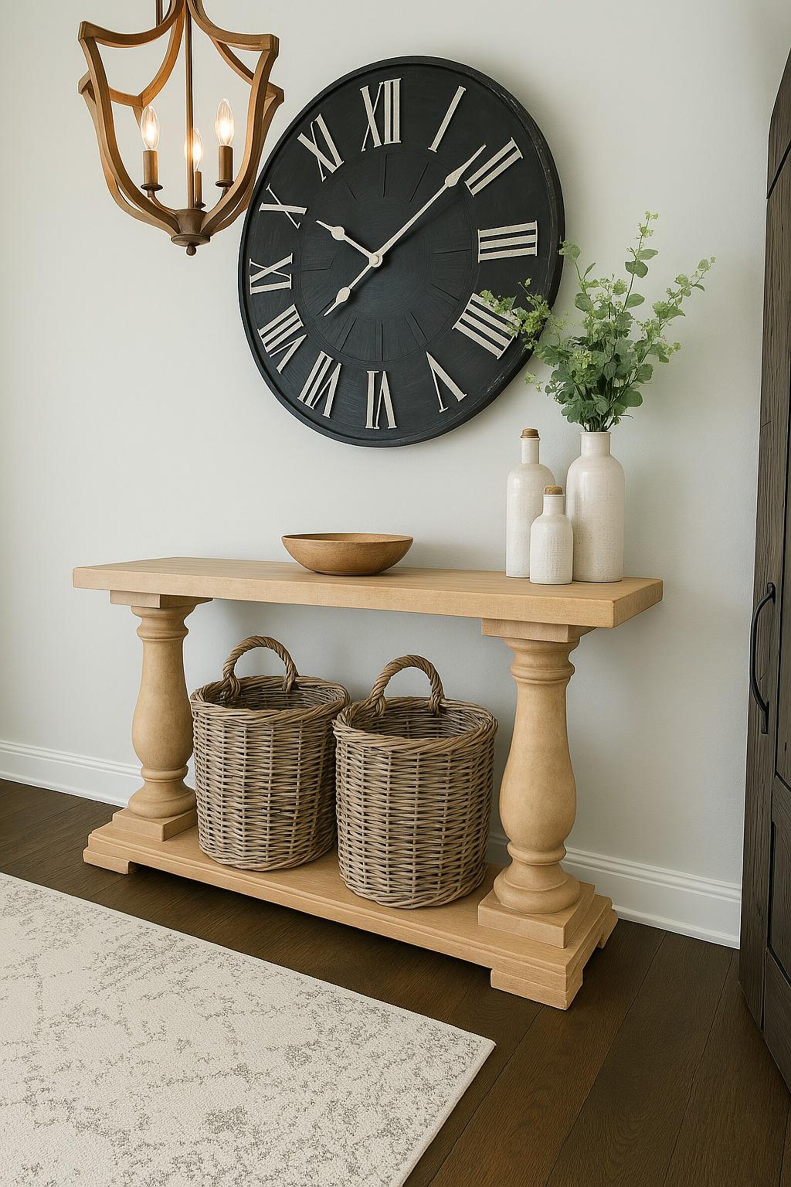 Wooden Console, Wooden Console Table, Wooden Console Table With Turned ...